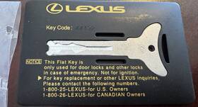 LEXUS 44192 Flat Key Card Emergency